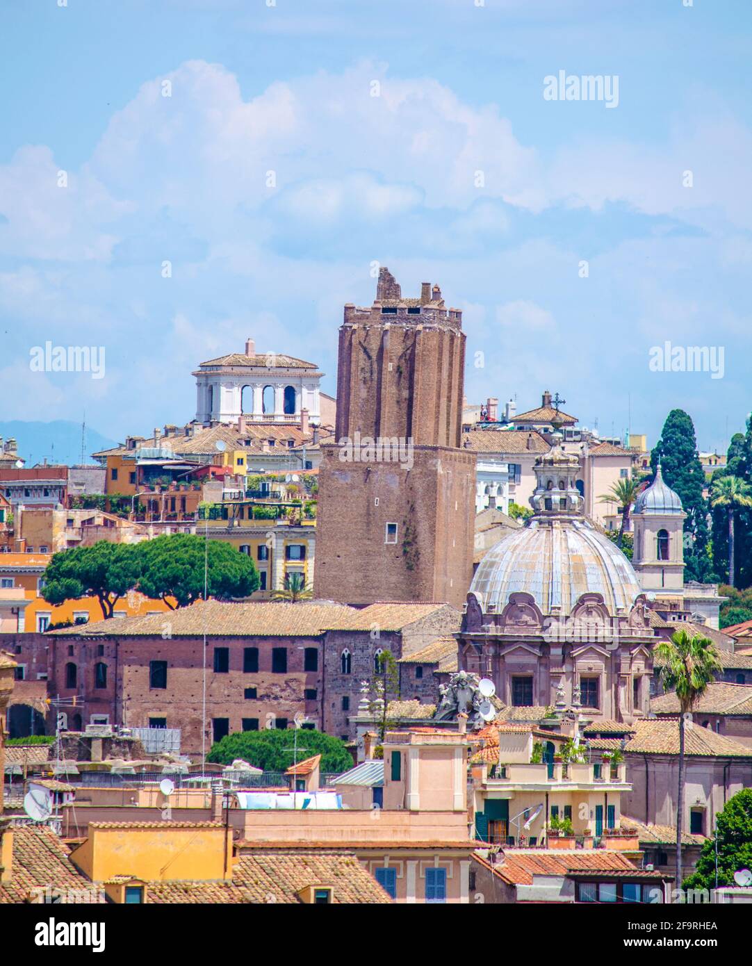 aerial view of rome from the top of aventine hill in rome, which offers ...
