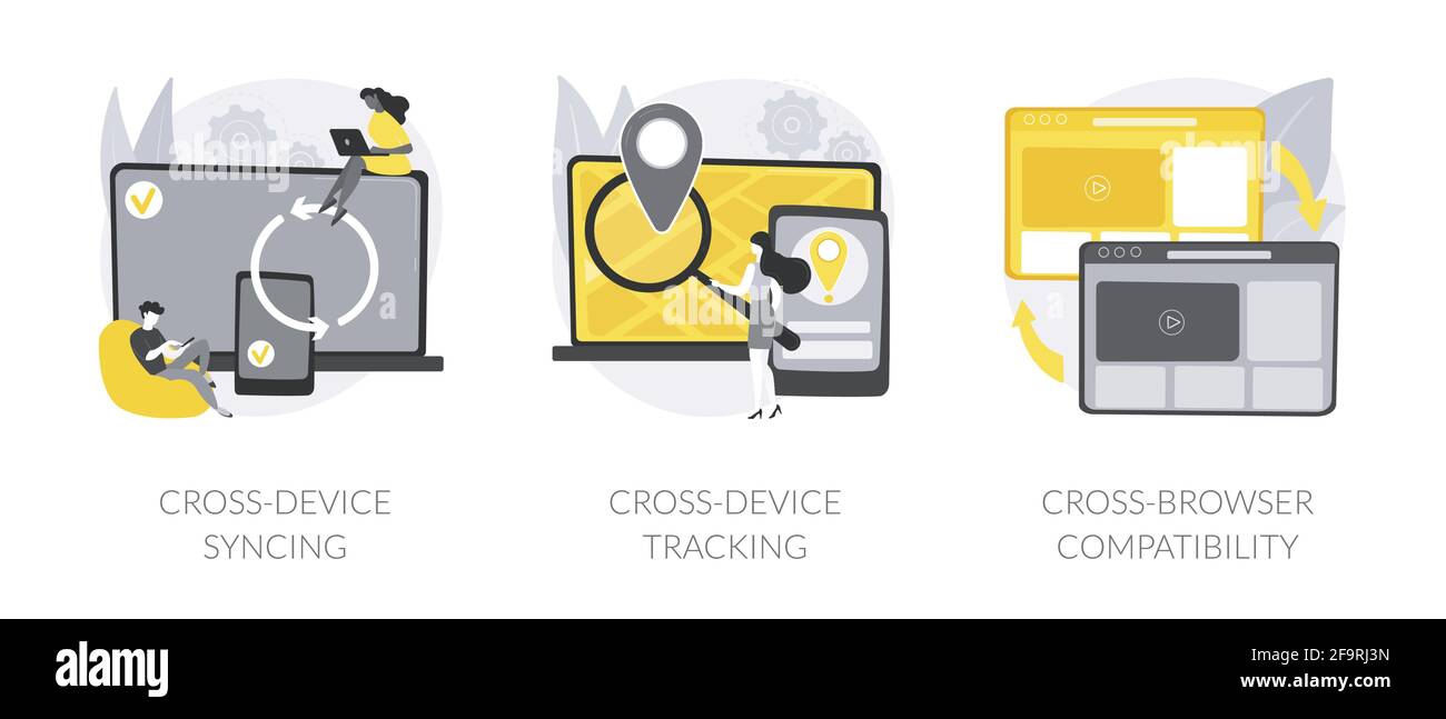 Multi-device compatibility abstract concept vector illustrations Stock ...