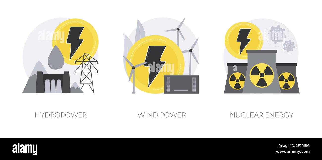 Sustainable energy source abstract concept vector illustrations Stock ...
