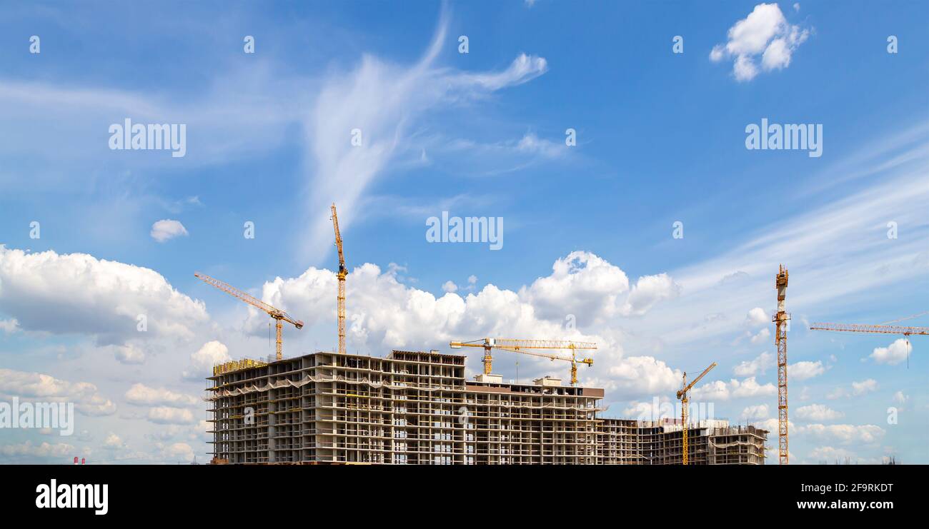 View of construction site, industrial image. Moscow, Russia Stock Photo ...