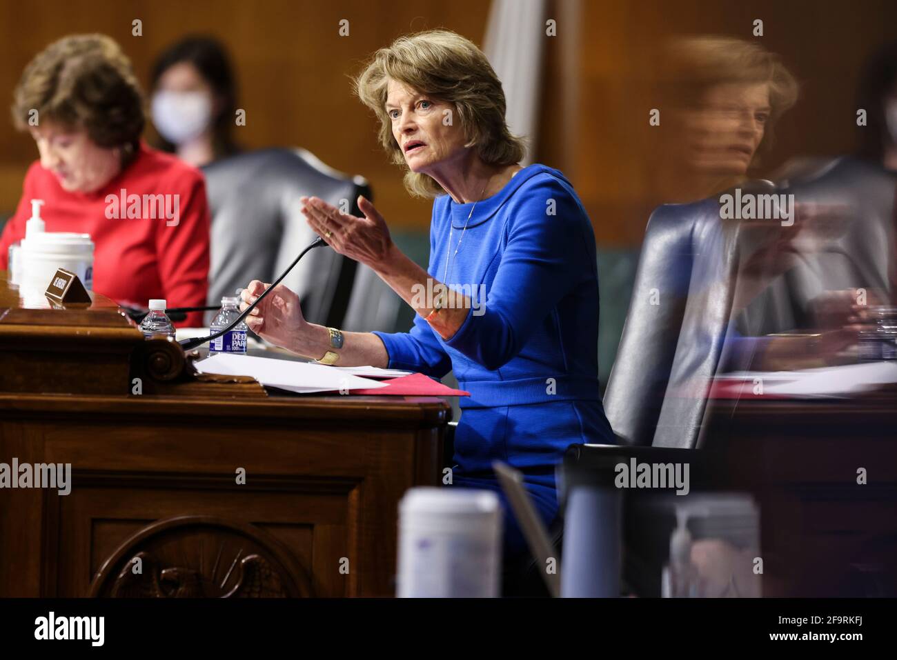 WASHINGTON, DC - APRIL 20: Sen. Lisa Murkowski, R-AK, speaks during a ...