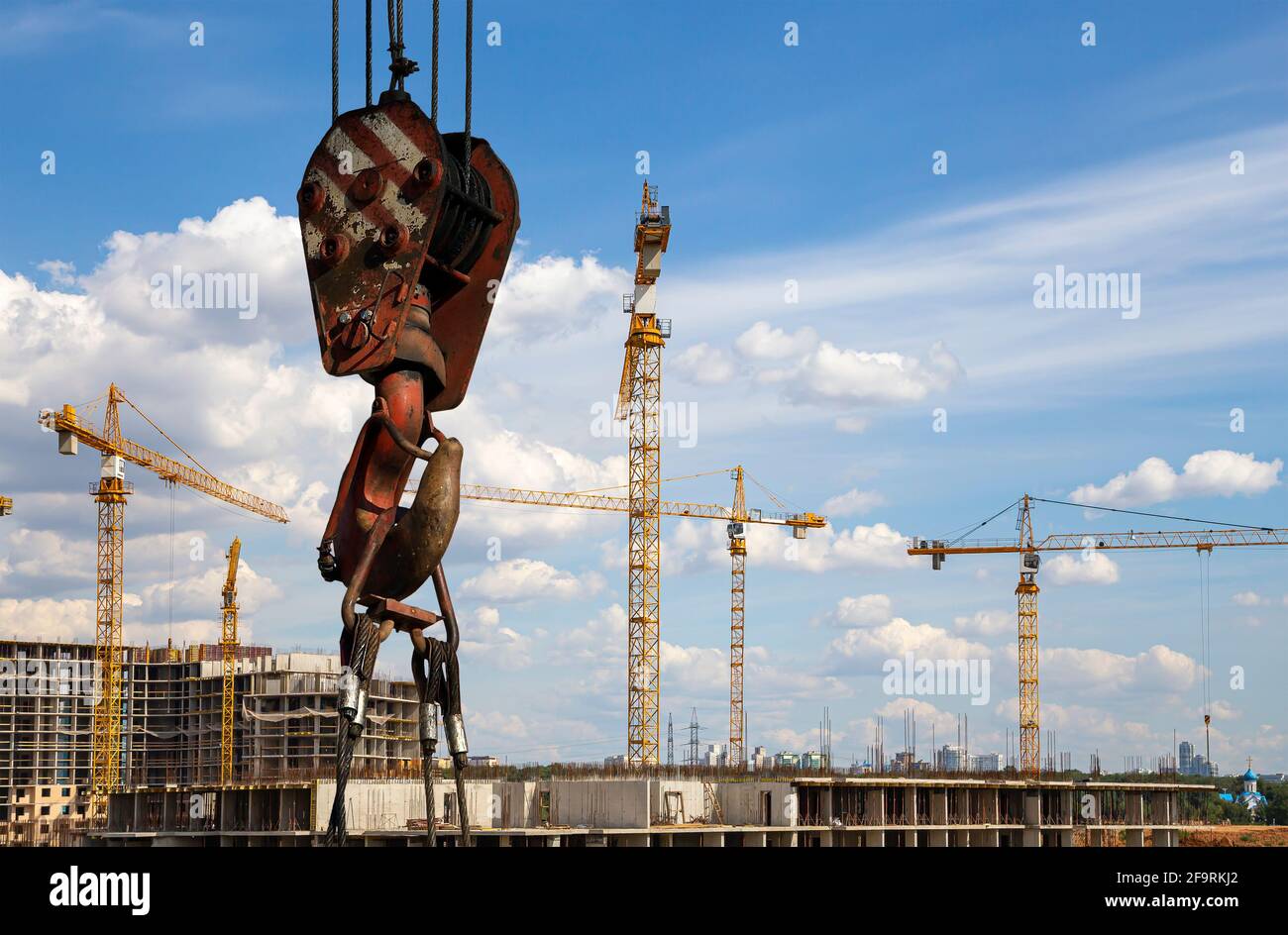 View of construction site, industrial image. Moscow, Russia Stock Photo ...