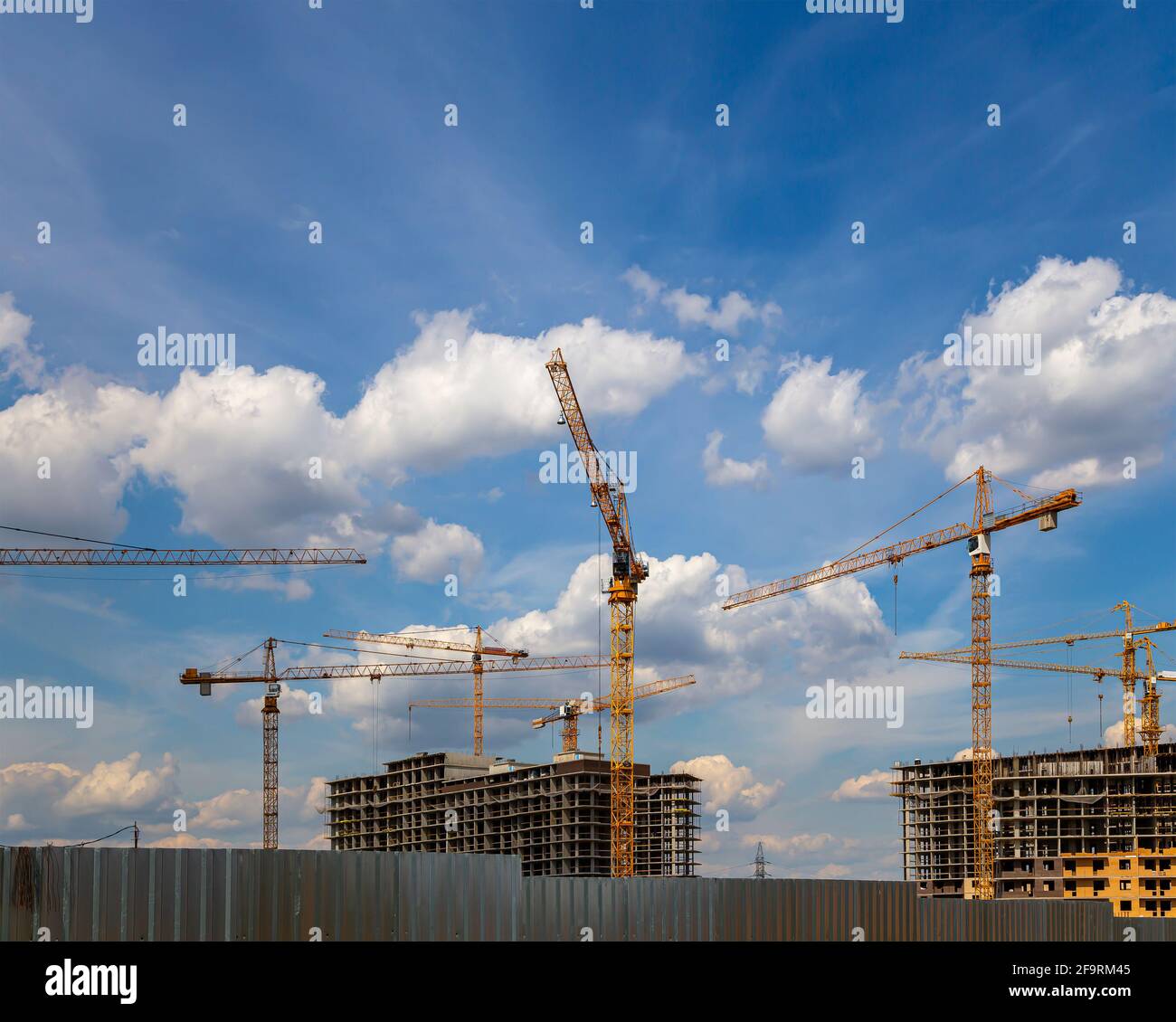 View of construction site, industrial image. Moscow, Russia Stock Photo ...