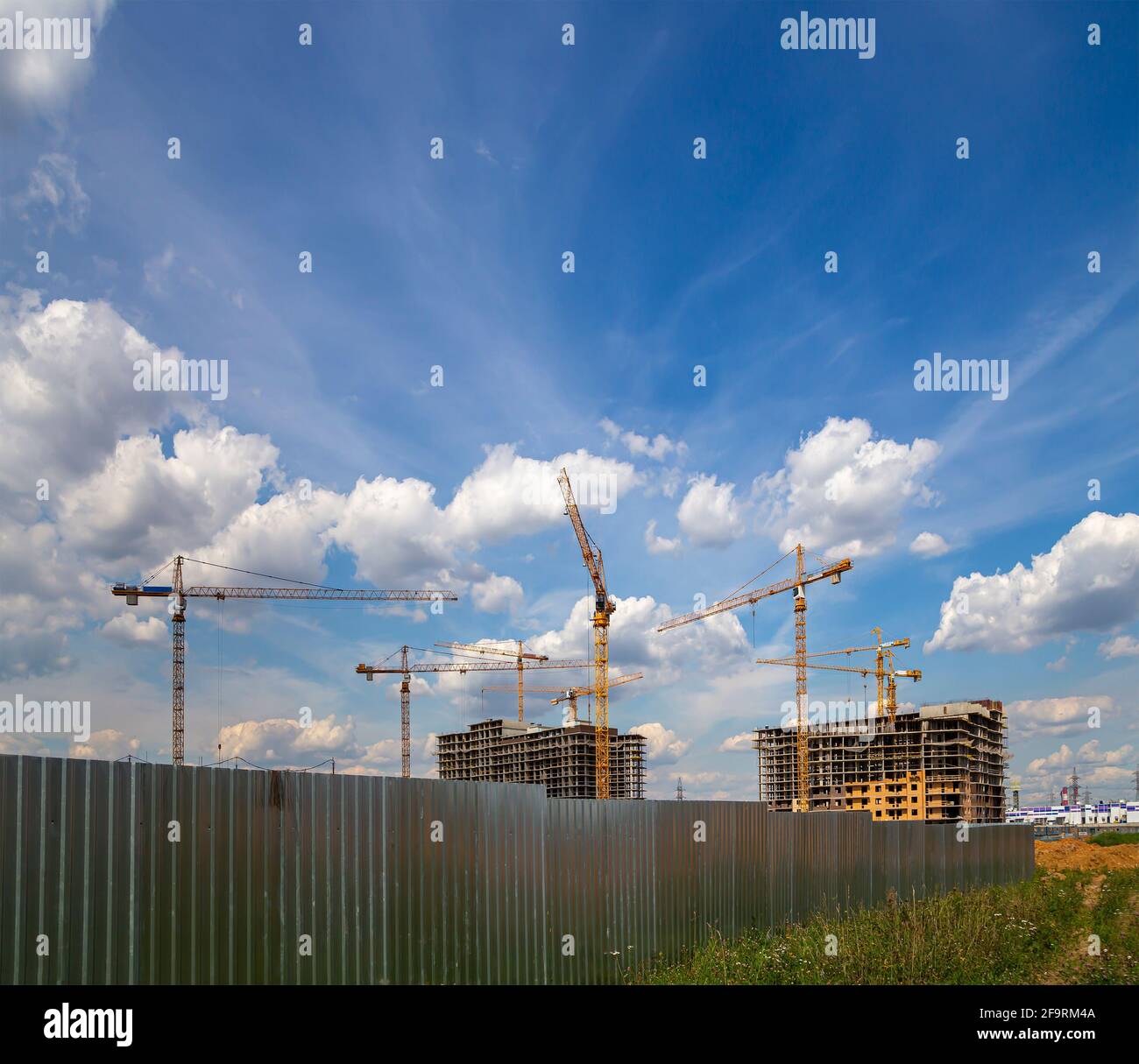 View of construction site, industrial image. Moscow, Russia Stock Photo ...