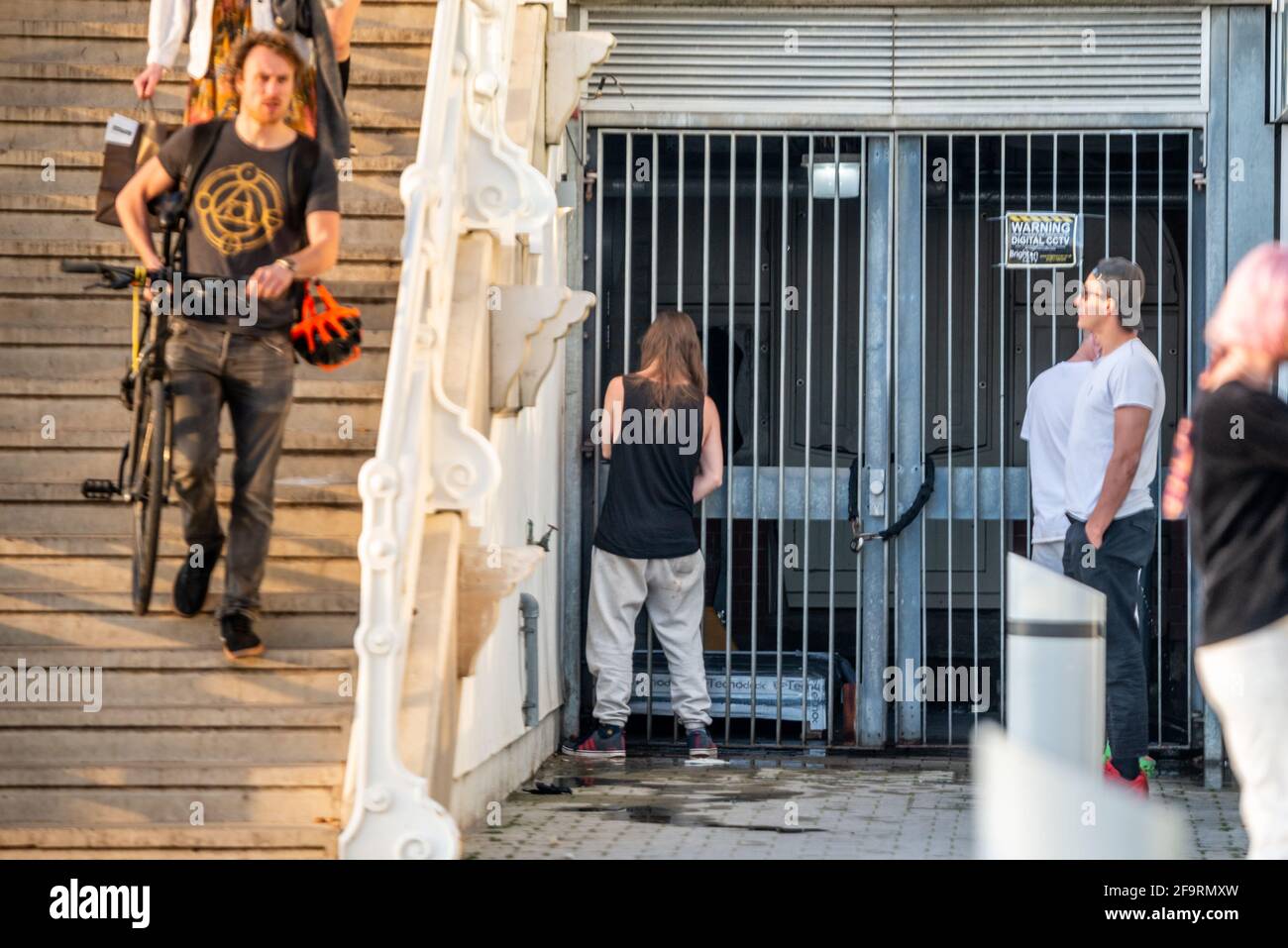Brighton, March 30th 2021: Men urinating on the street rather than ...