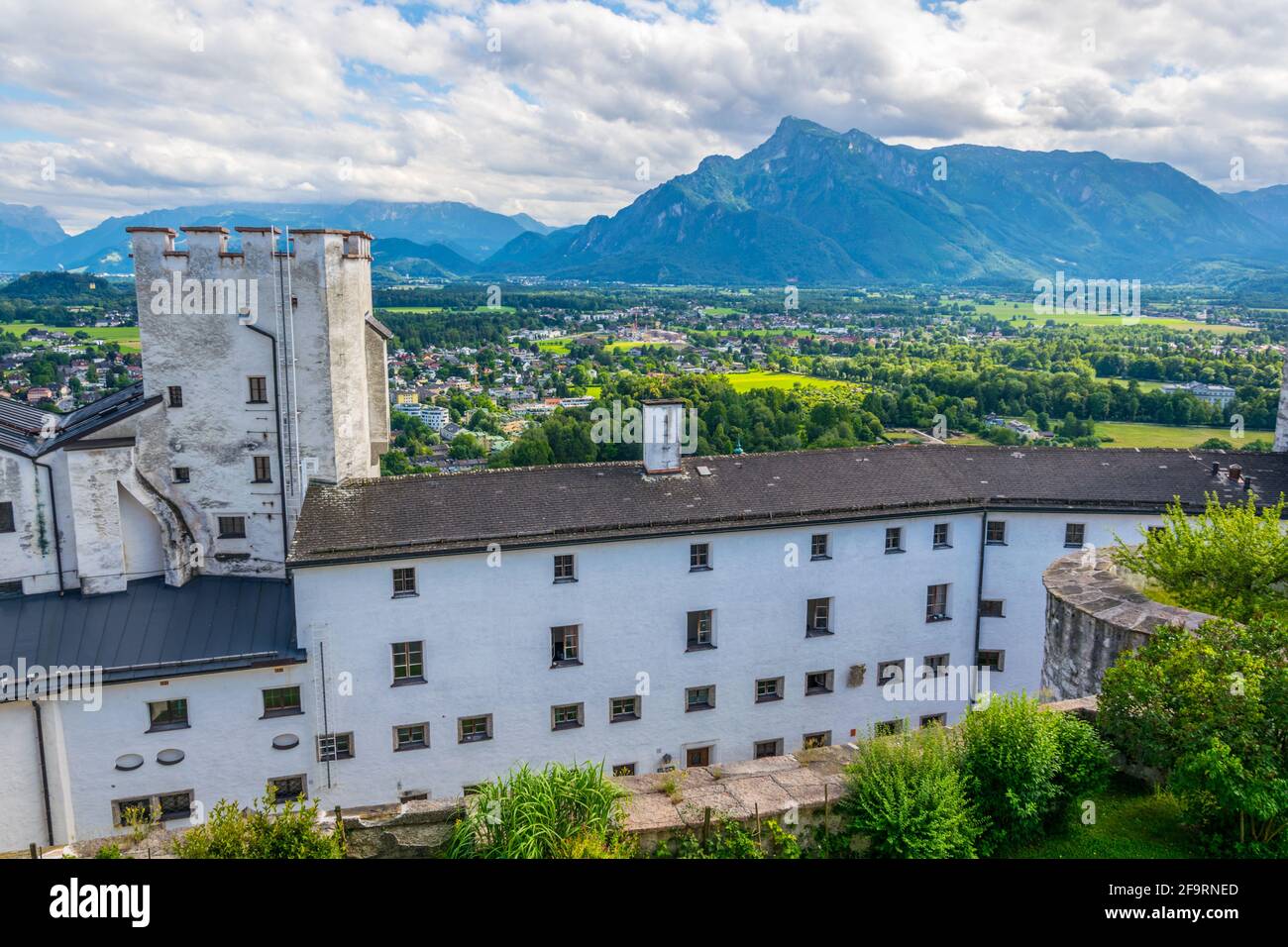 View of the festung Hohensalzburg fortress in the central Salzburg ...