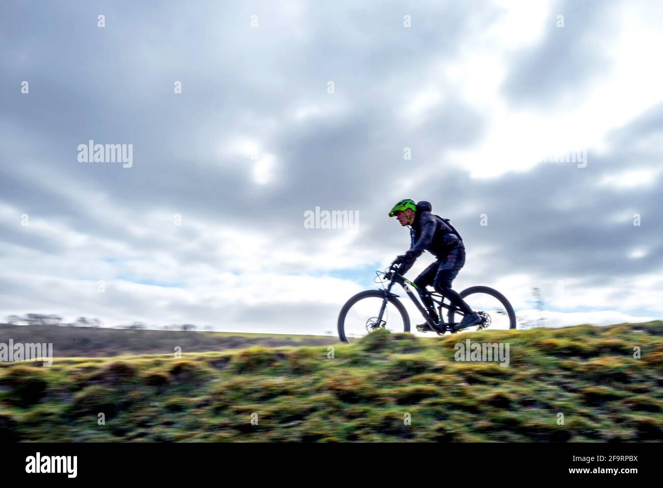 Sullington, April 3rd 2021: A cyclist going cross-country near ...
