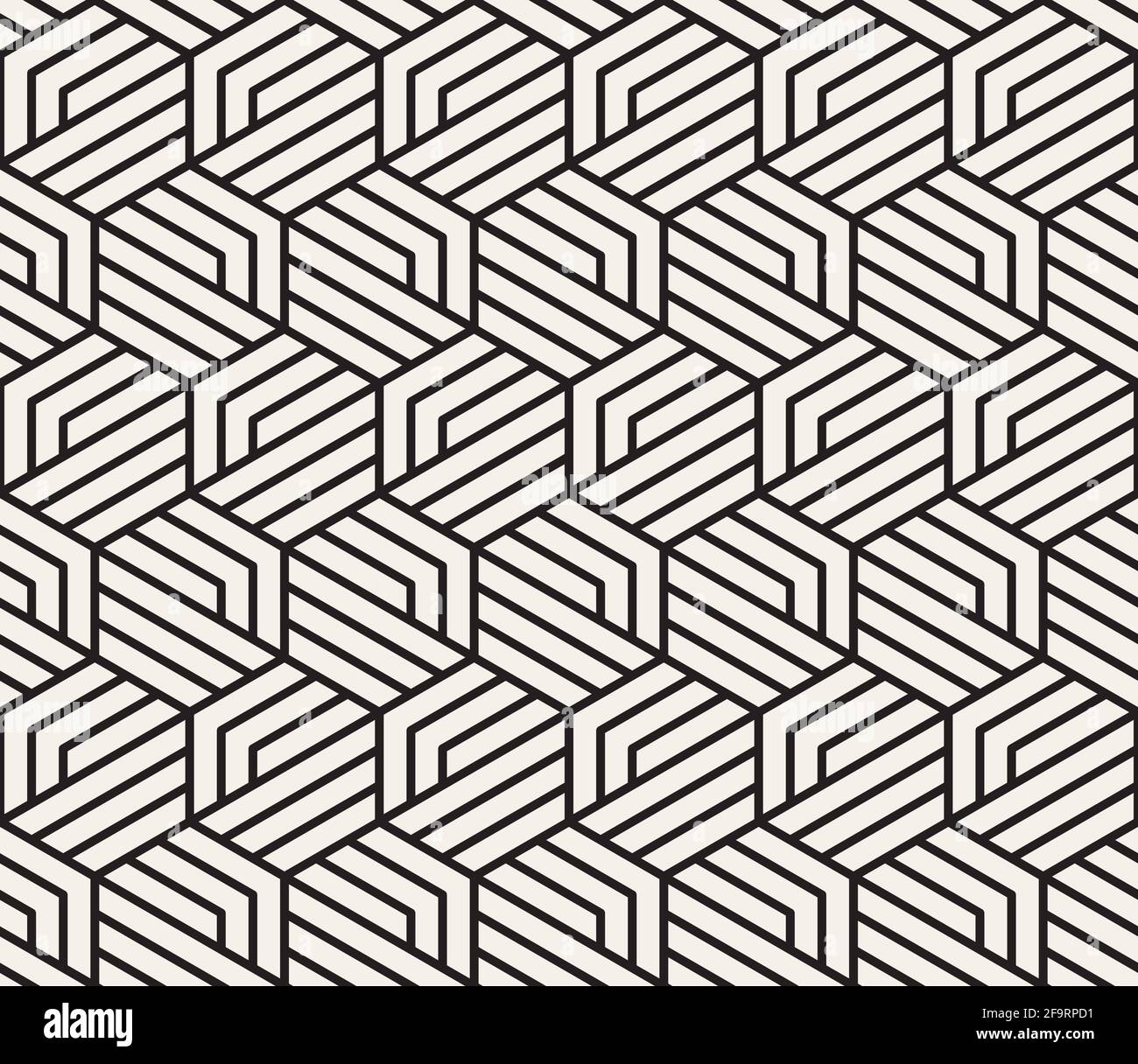 Vector seamless pattern. Repeating abstract background. Black and white geometric lattice design ...