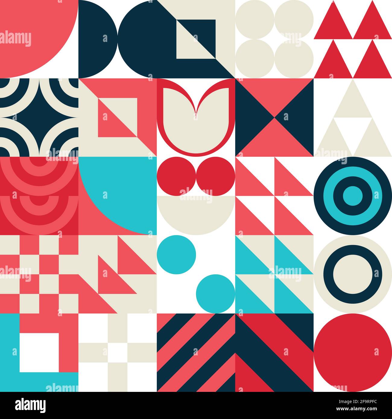 Seamless Bauhaus Abstract vector background. Retro geometric pattern ...