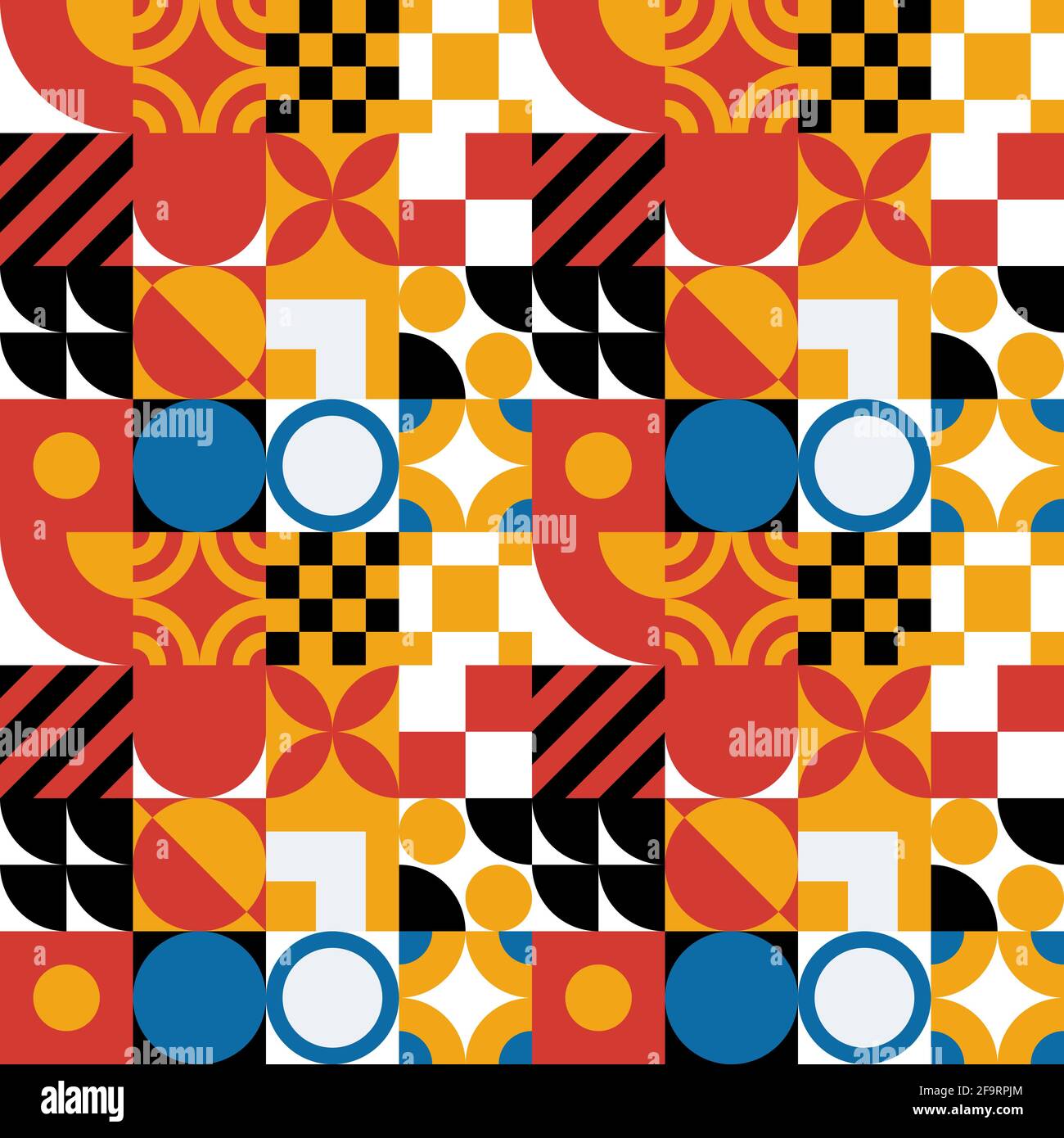 Seamless Bauhaus Abstract vector background. Retro geometric pattern ...