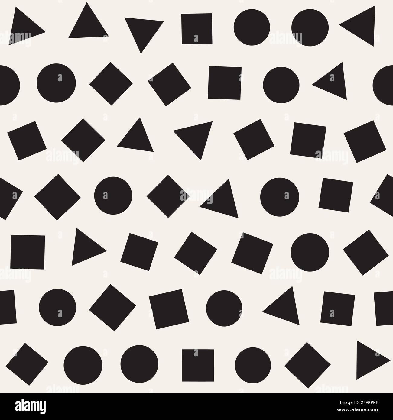 Seamless chaotic patterns. Randomly scattered geometric shapes ...