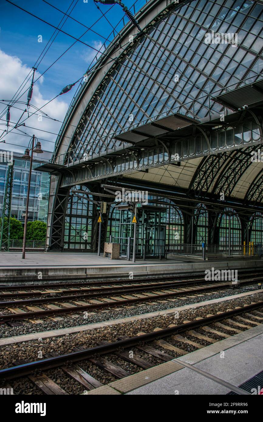 21 May 2019 Dresden, Germany - Dresden Hauptbahnhof - the main railway ...