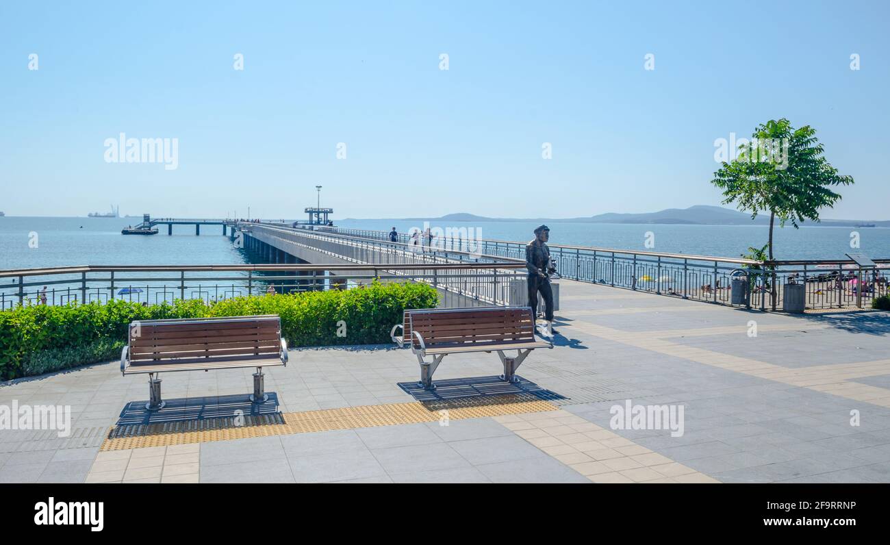 view of a seaside promenade in bulgarian city burgas Stock Photo - Alamy