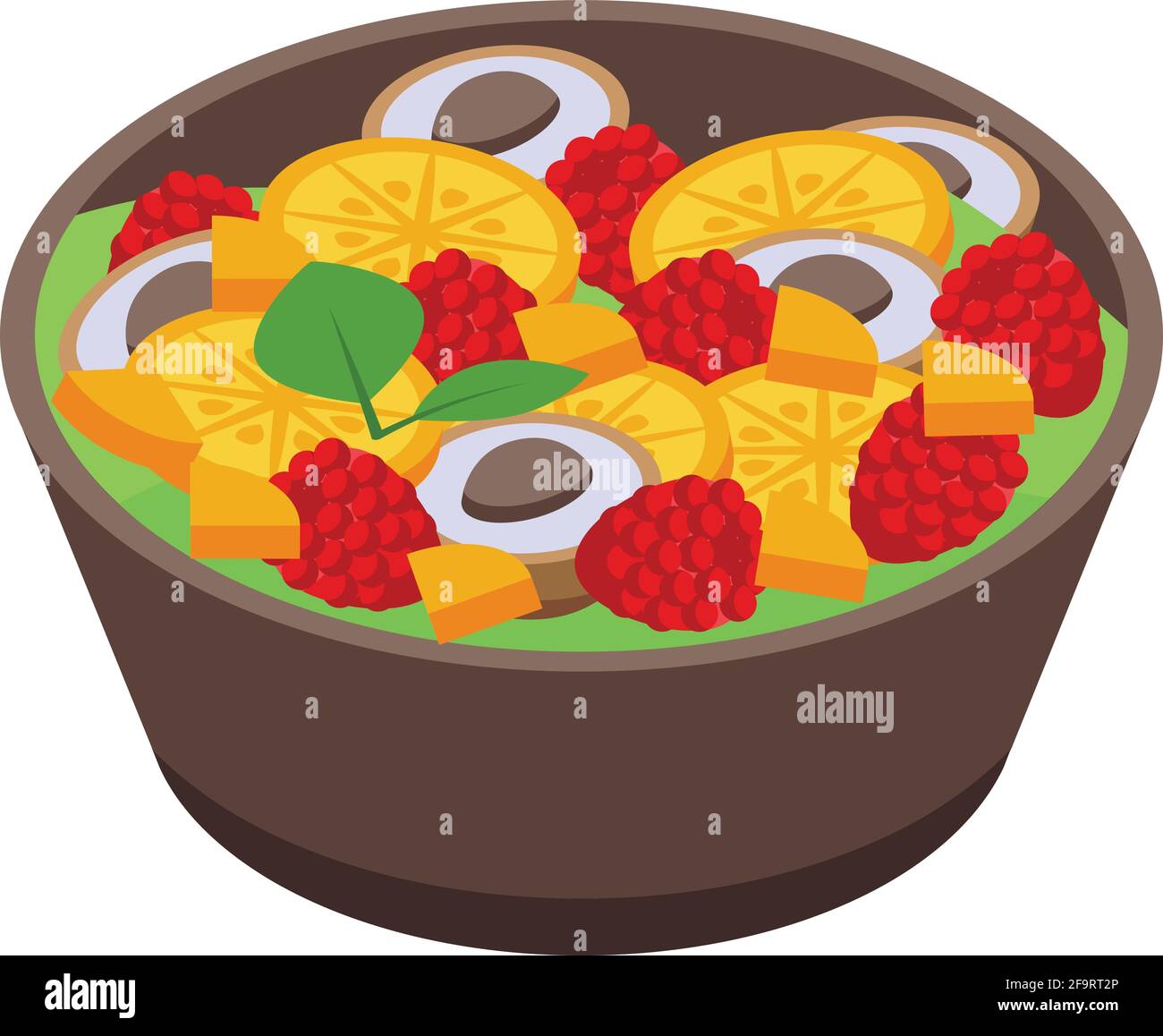 Home fruit salad icon. Isometric of Home fruit salad vector icon for ...
