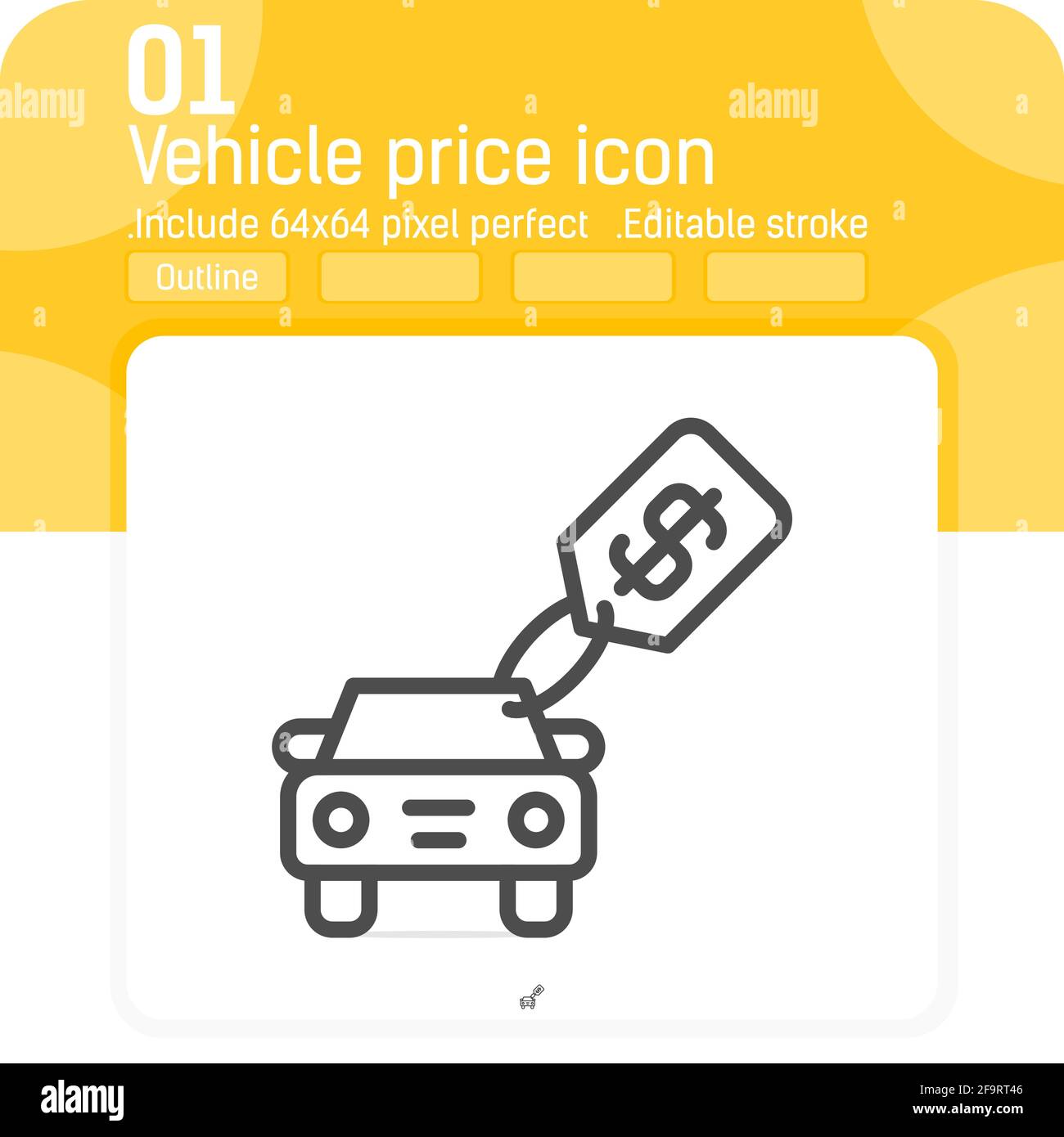 Vehicle price icon with line style isolated on white background. Vector ...