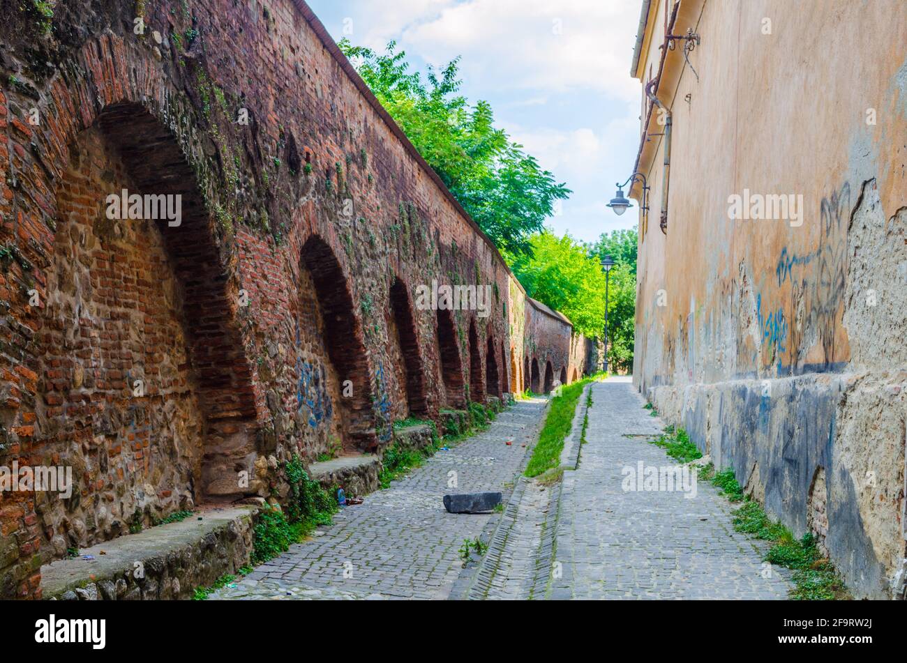 view of a medieval fortification of romanian city sibiu Stock Photo - Alamy