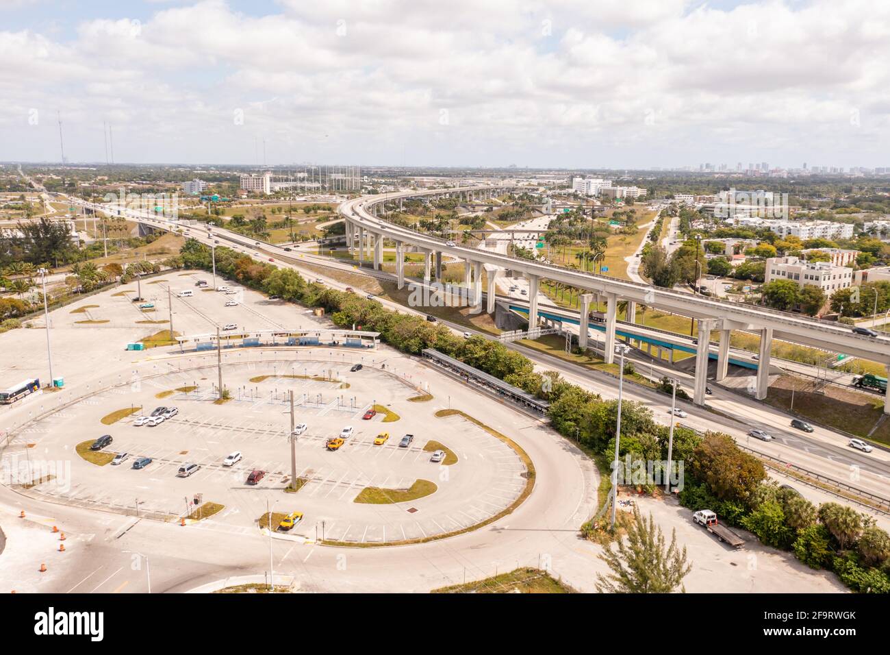 Park and ride parking lot North Miami Golden Glades Stock Photo - Alamy