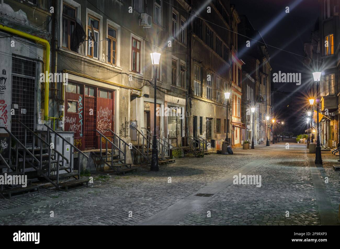 Bucharest old town night hi-res stock photography and images - Alamy
