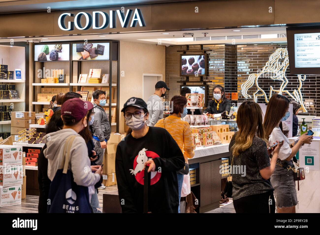 Customers seen at the Belgian multinational chocolate manufacturer and ...