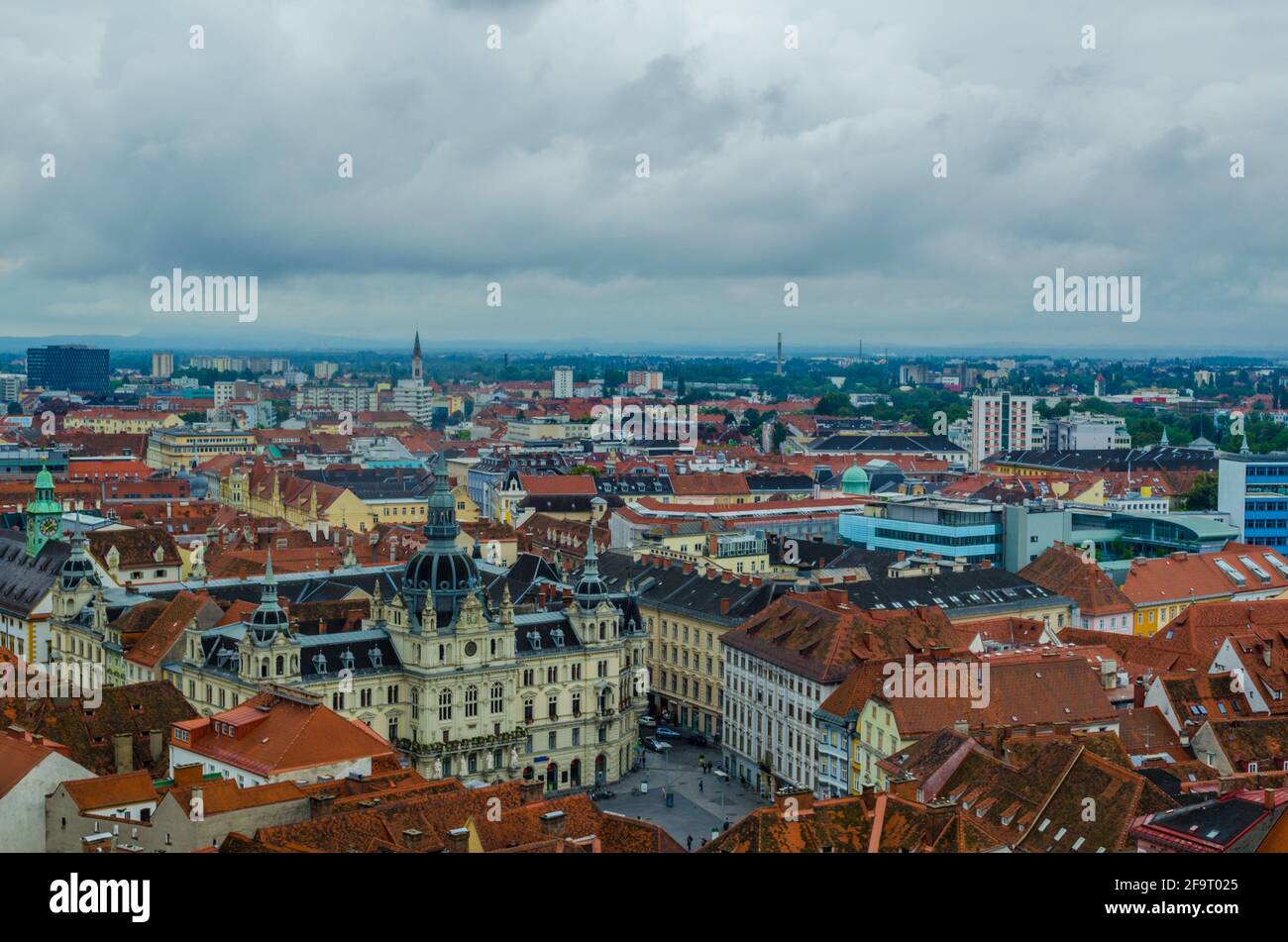 aerial view of the town hall in the austrian city graz Stock Photo - Alamy
