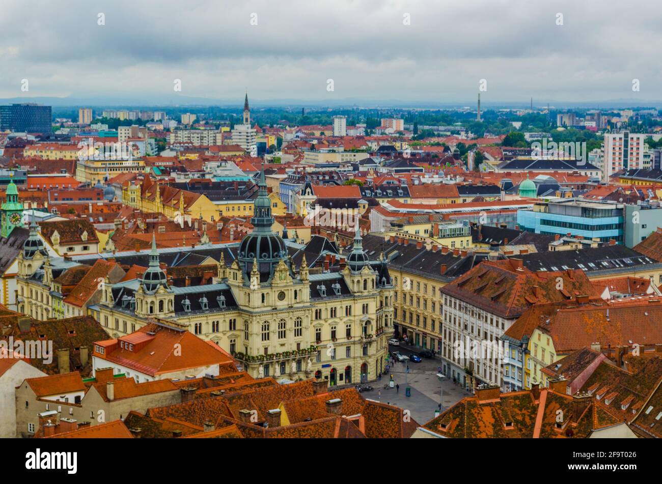 aerial view of the town hall in the austrian city graz Stock Photo - Alamy