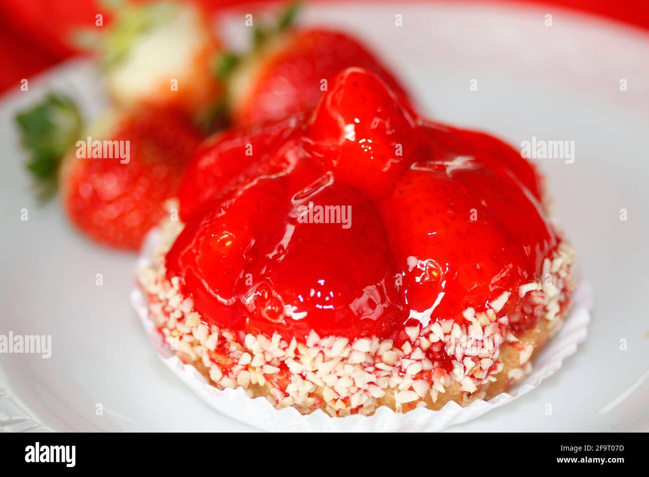 Strawberry pie red color Stock Photo - Alamy