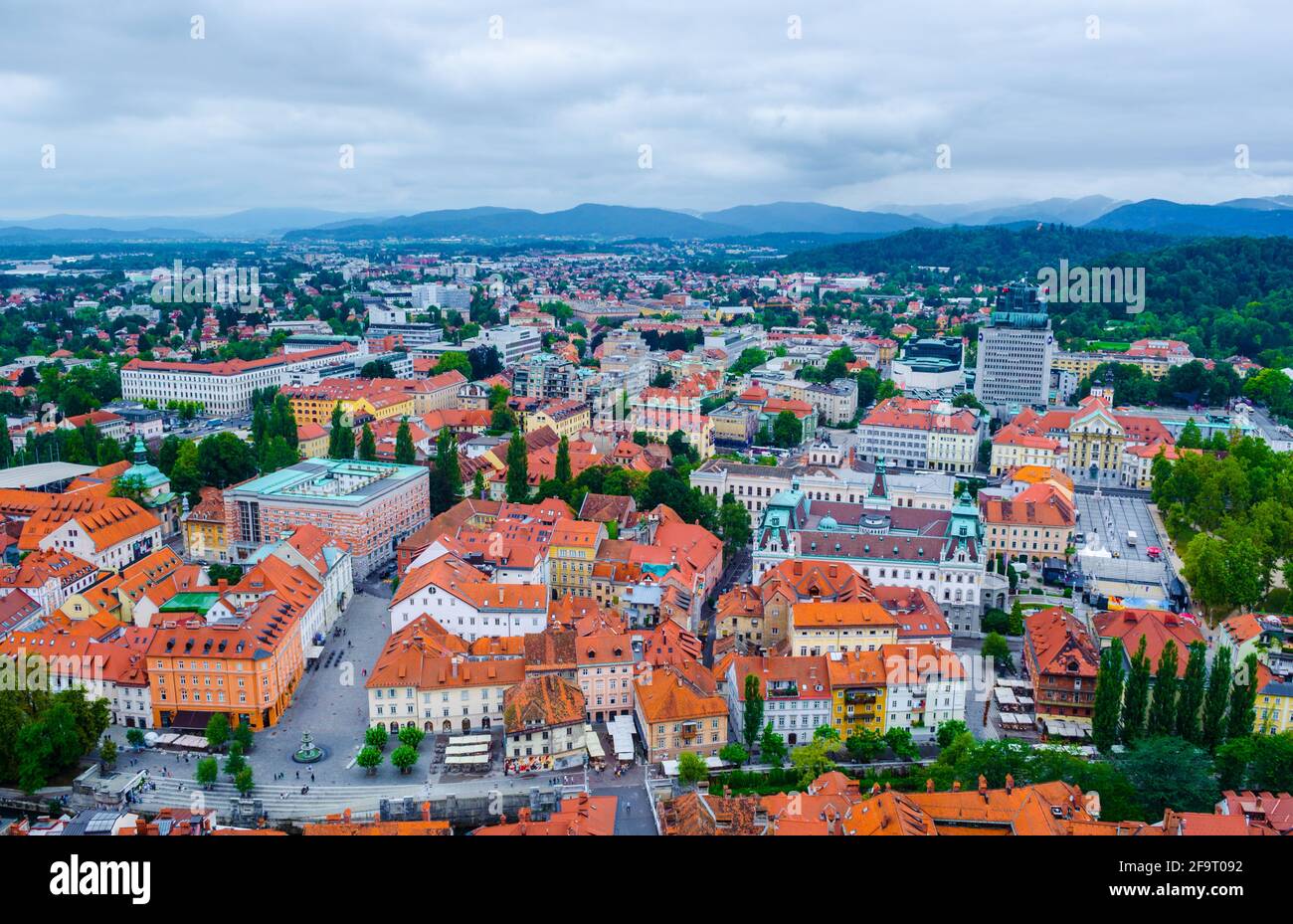 aerial view of the slovenian capital ljubljana Stock Photo - Alamy