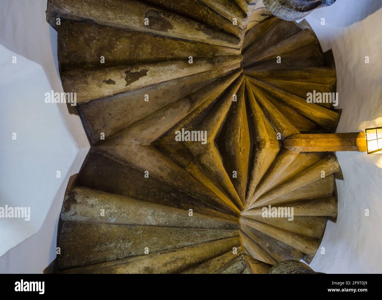 famous double spiral staircase situated inside of the burg in the ...
