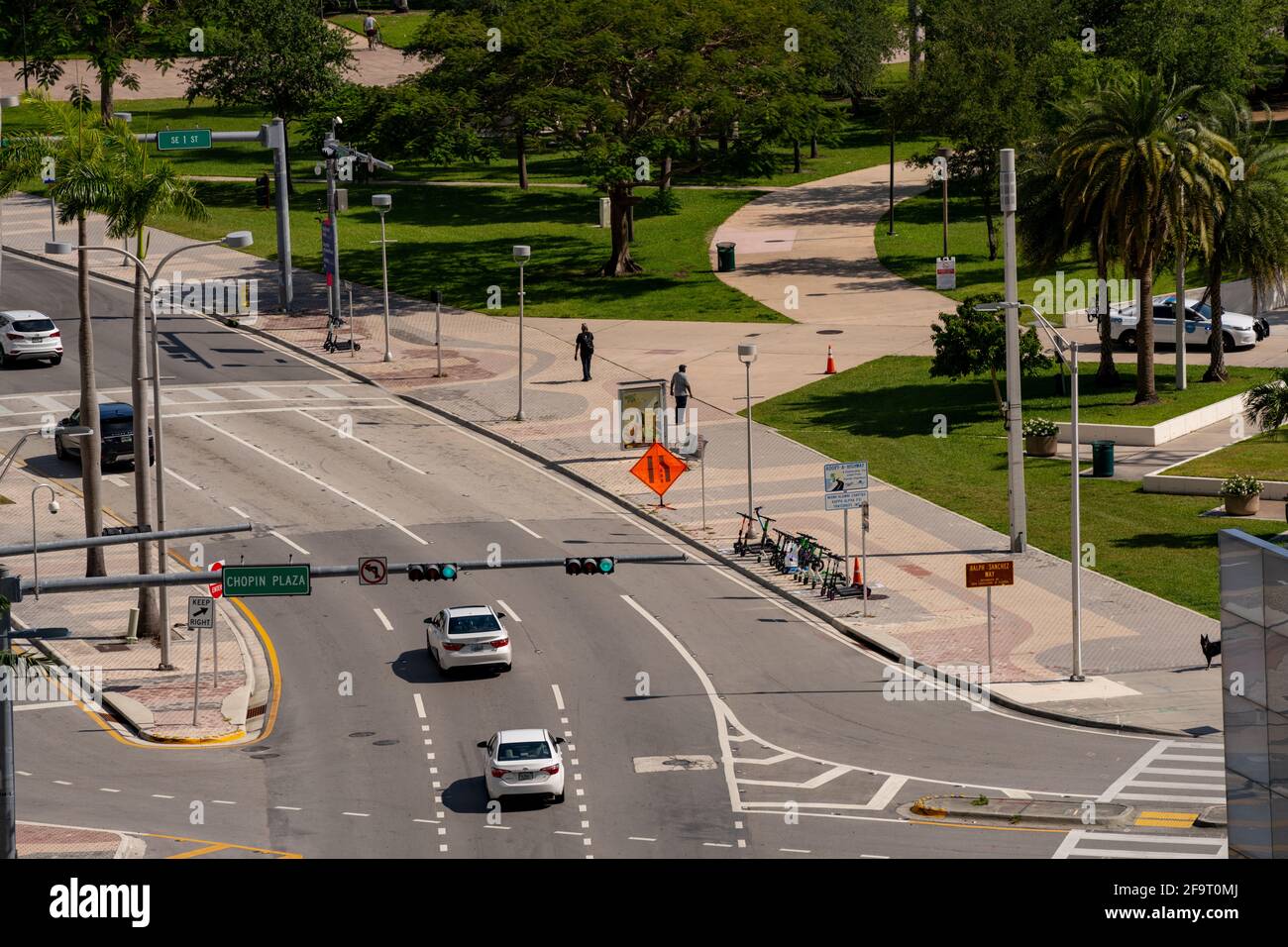 Aerial photo Miami Biscayne Boulevard Downtown Miami FL Stock Photo - Alamy