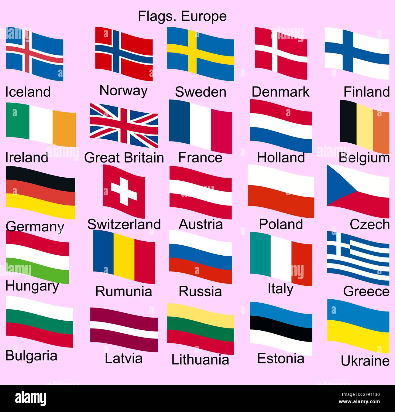 Set Of Flags Of European Countries Stock Vector Image Art Alamy