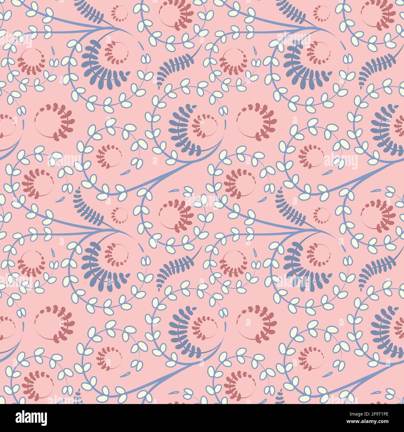 Seamless texture, pattern on a square background - flowers and leaves ...