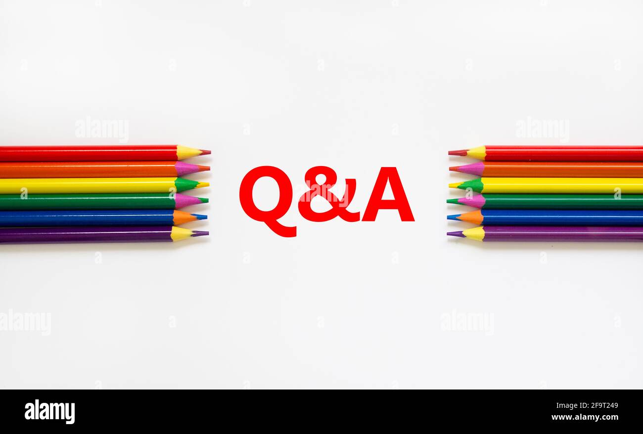 Q and A symbol. Concept word 'Q and A, questions and answers' on a ...