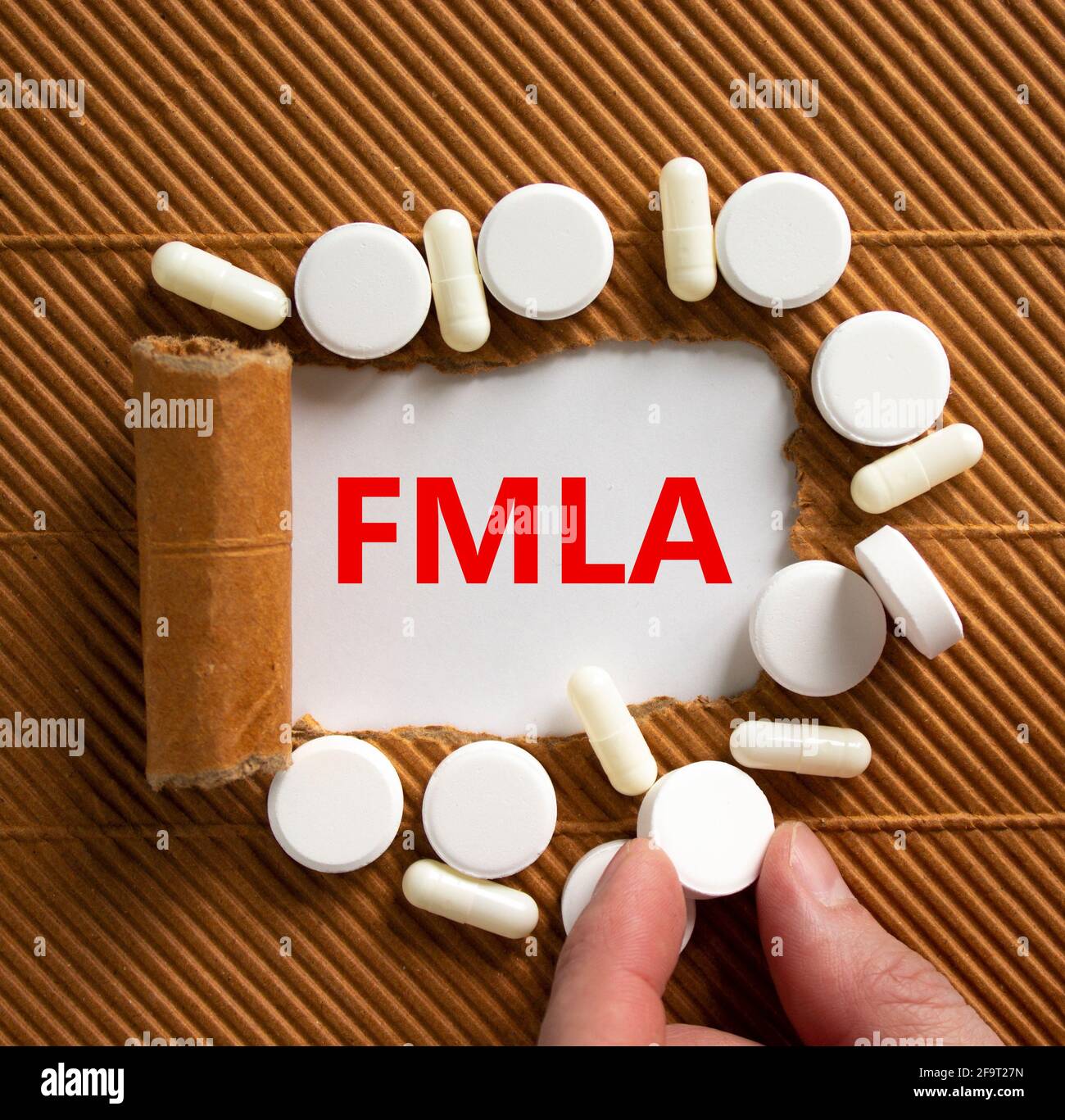 FMLA, family medical leave act symbol. Words 'FMLA, family medical ...