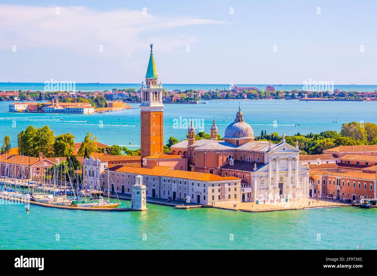 Aerial view of San giorgio maggiore Church at Grand Canal Venice, Italy ...