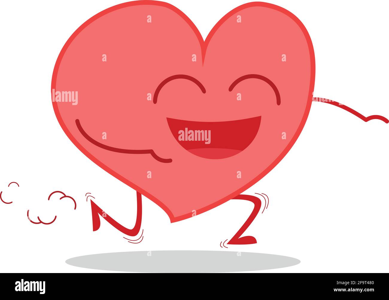 Vector illustration of a healthy and funny heart in cartoon style Stock ...