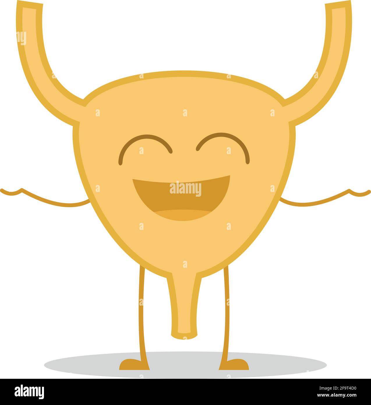 Vector illustration of a healthy and funny bladder in cartoon style ...