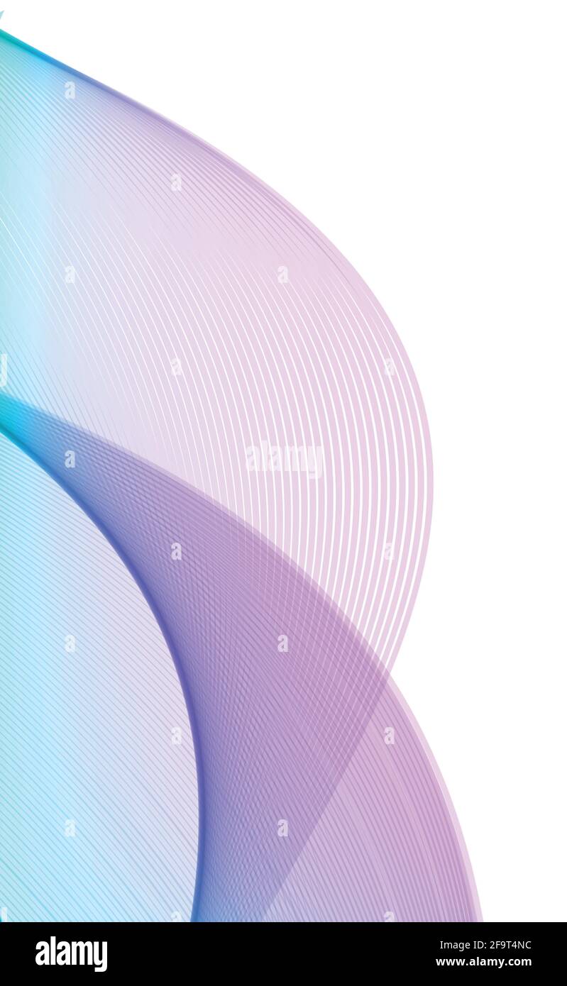 Abstract blue wavy lines on white background - Vector illustration ...