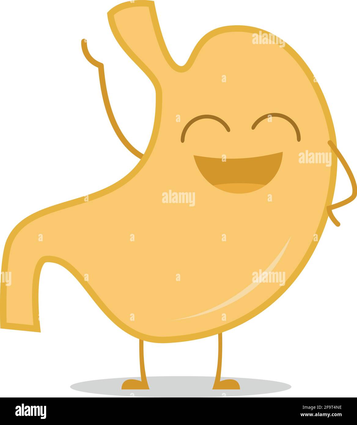 Vector illustration of a healthy and funny stomach in cartoon style ...