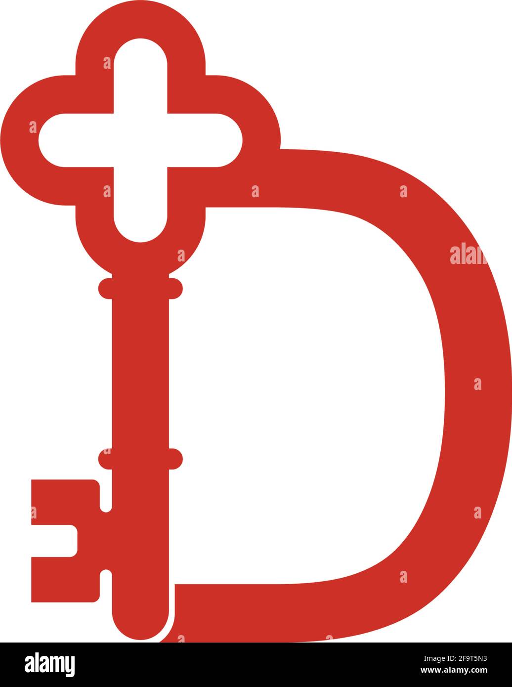 Letter D logo icon with key icon design symbol template vector Stock ...