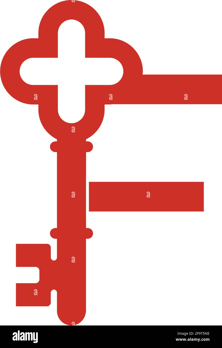 Letter F logo icon with key icon design symbol template vector Stock ...