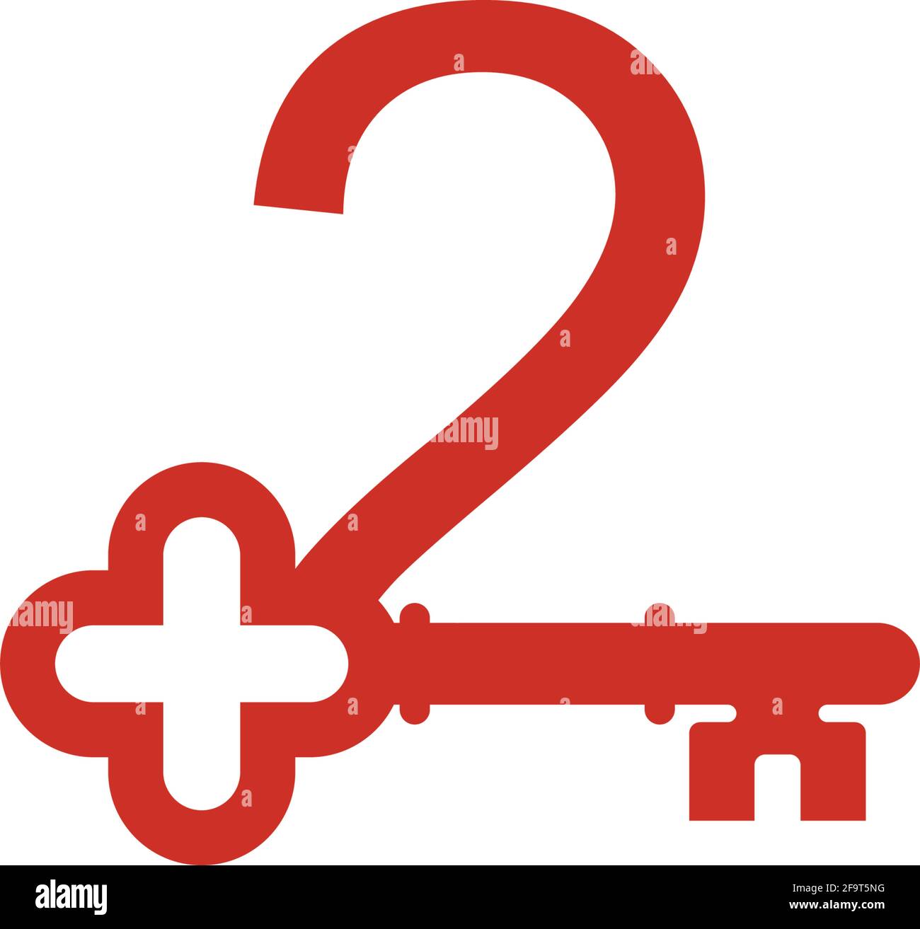 Number 2 logo icon with key icon design symbol template vector Stock ...