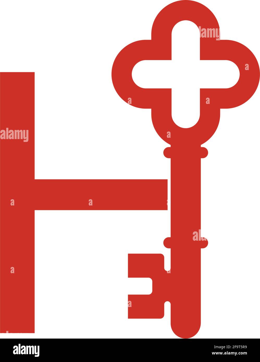 Letter H logo icon with key icon design symbol template vector Stock ...