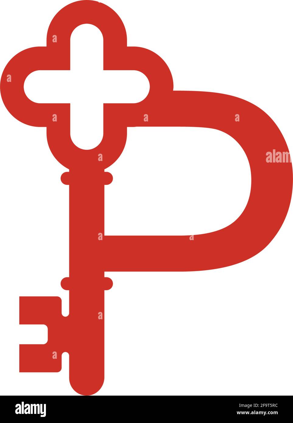 Letter P logo icon with key icon design symbol template vector Stock ...