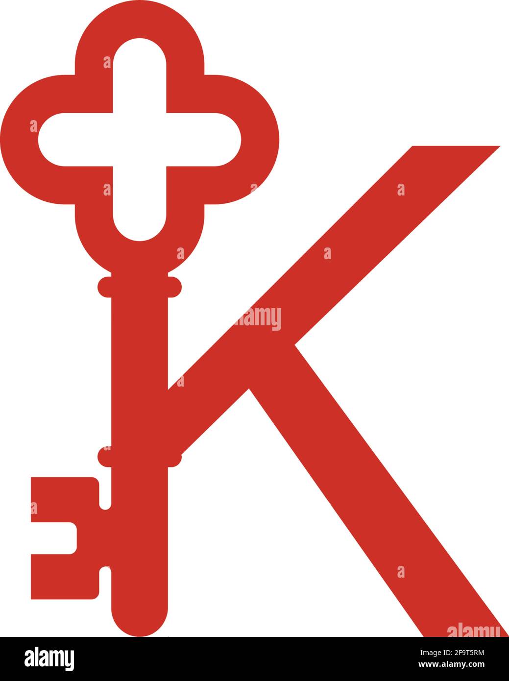 Letter K logo icon with key icon design symbol template vector Stock ...