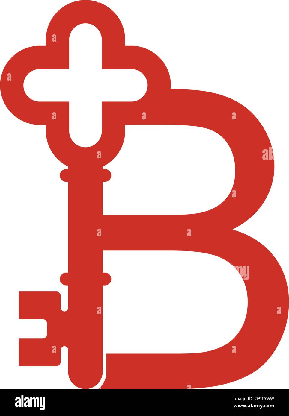 Letter B logo icon with key icon design symbol template vector Stock ...