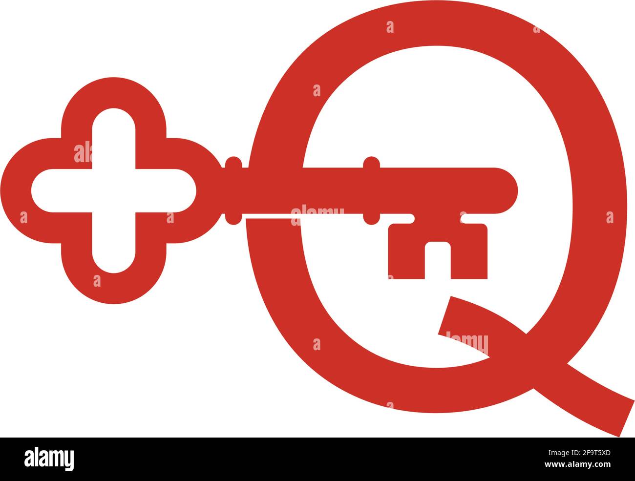 Letter Q logo icon with key icon design symbol template vector Stock ...