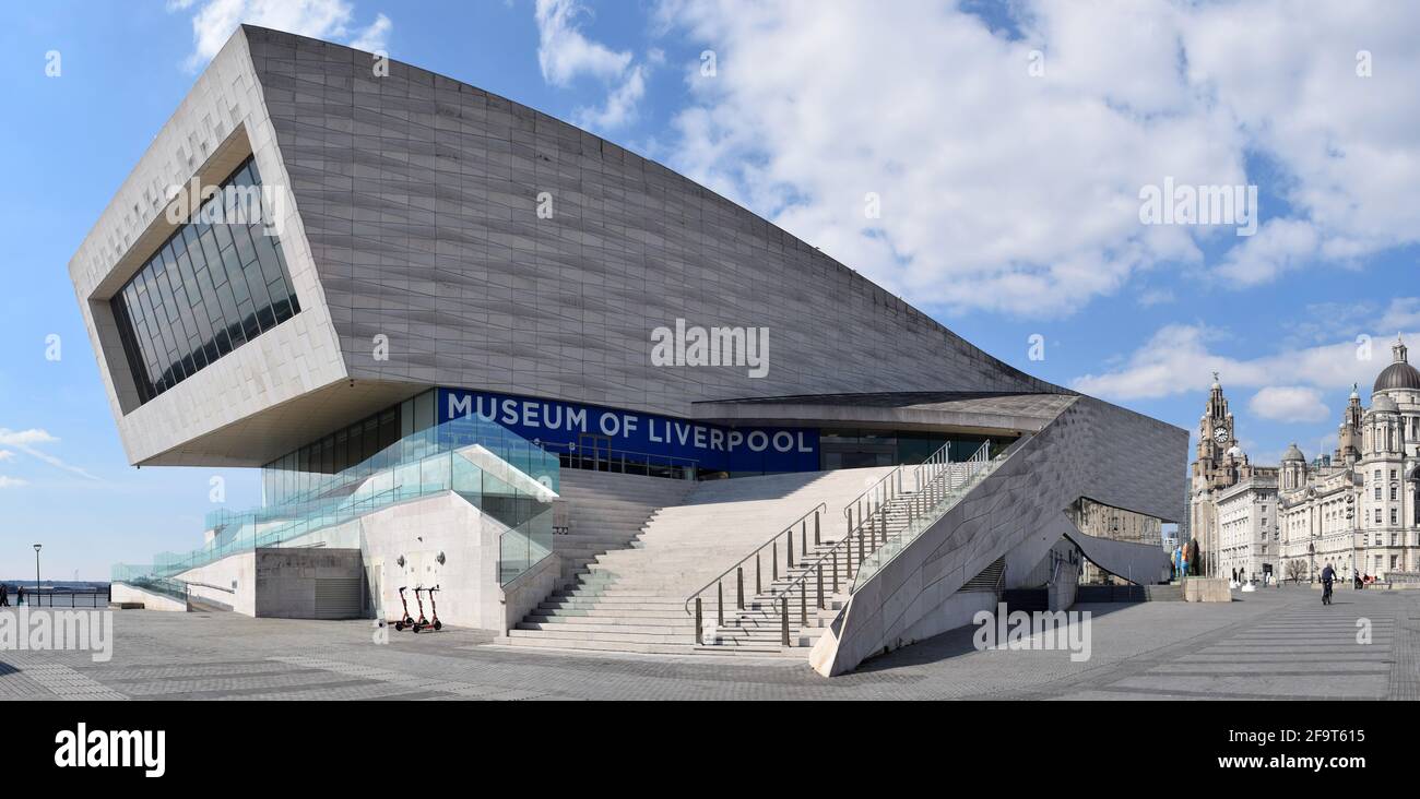 LIVERPOOL, UNITED KINGDOM - Apr 16, 2021: panorama of liverpool water ...