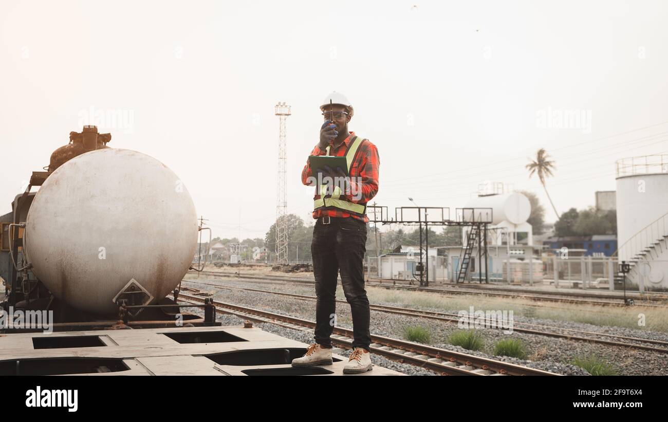 African american train engineer hi-res stock photography and images - Alamy