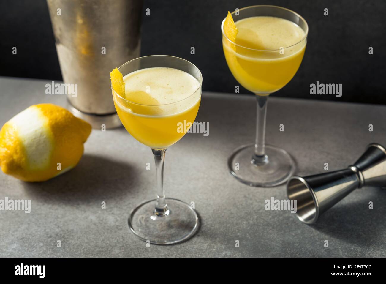 Boozy Refreshing White Negroni Lemon Daiquiri with a Garnish Stock ...