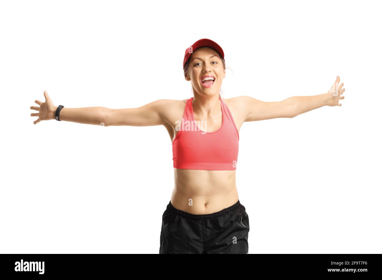 Smiling spreading arms hi-res stock photography and images - Alamy